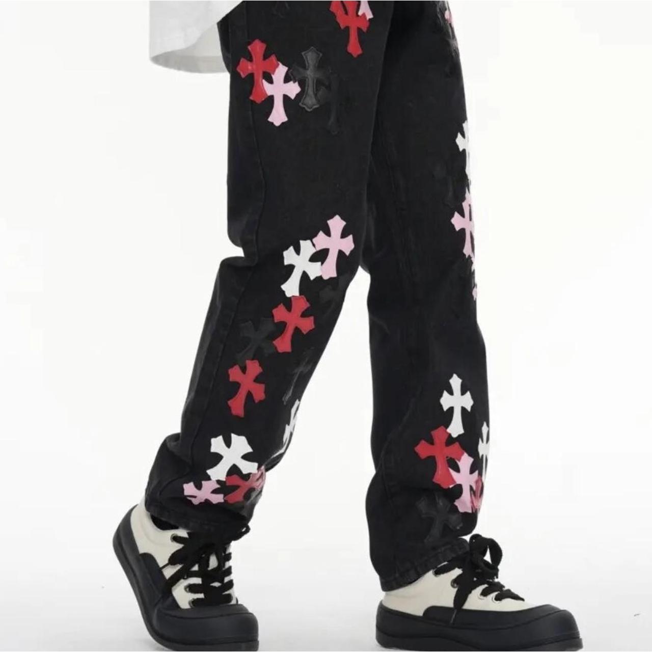 y2k aesthetic custom cross jeans brand new... - Depop