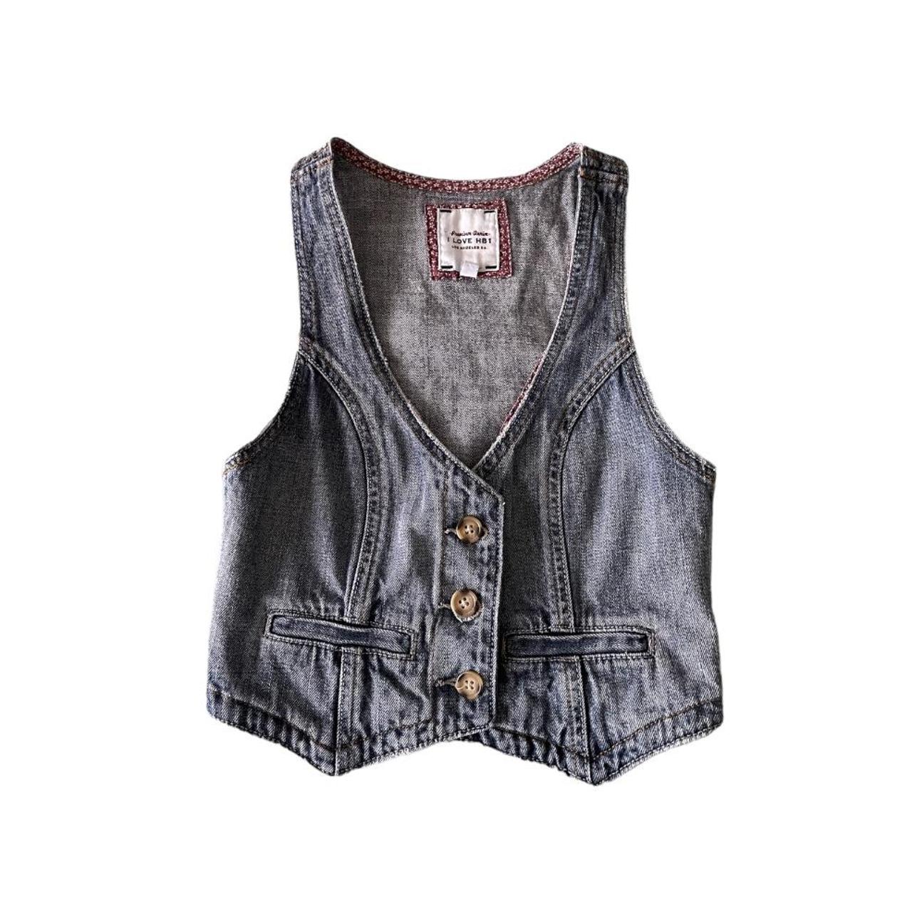 Vintage denim vest Marked size small #vintage... - Depop