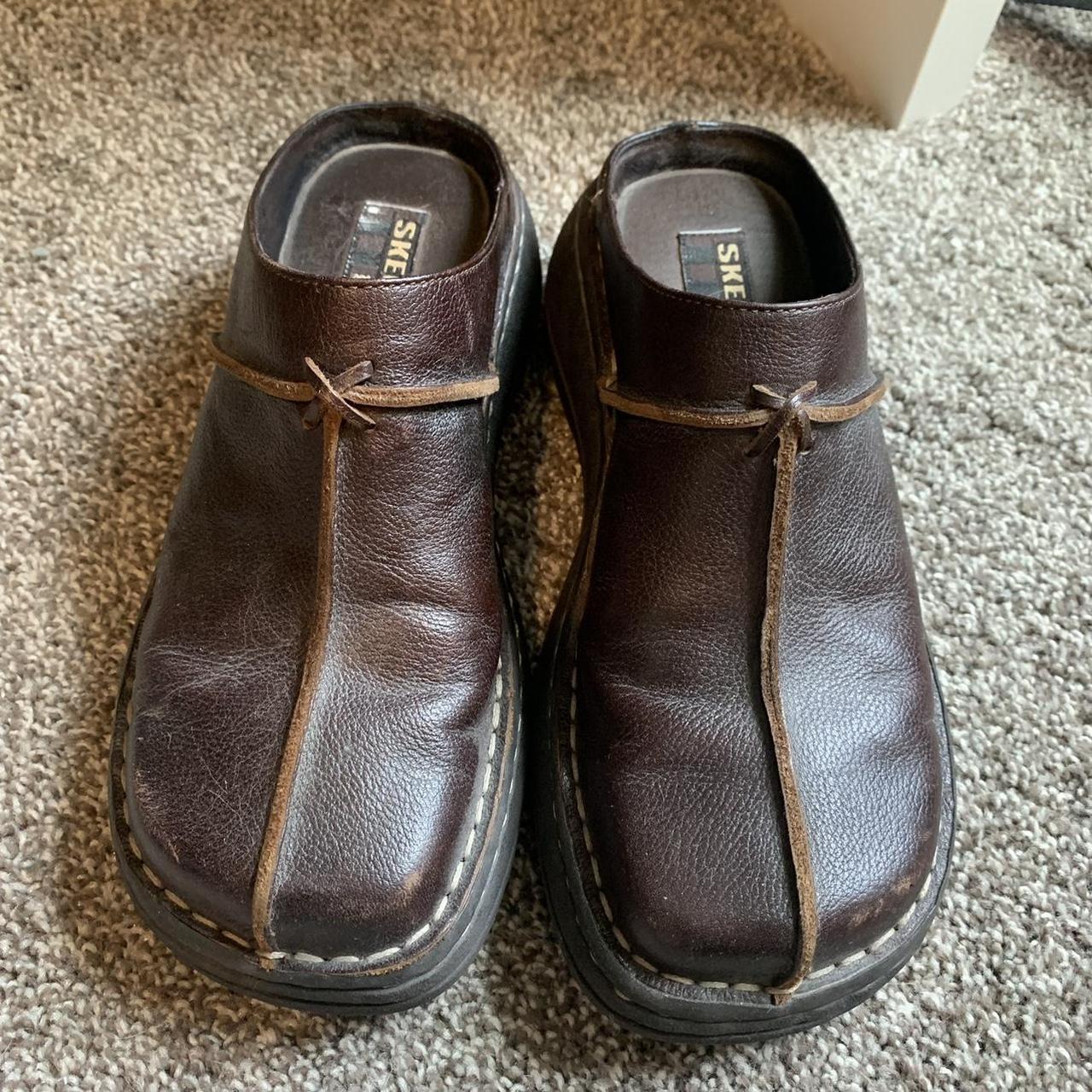 Vintage squared toe platform clogs by Skechers!... - Depop