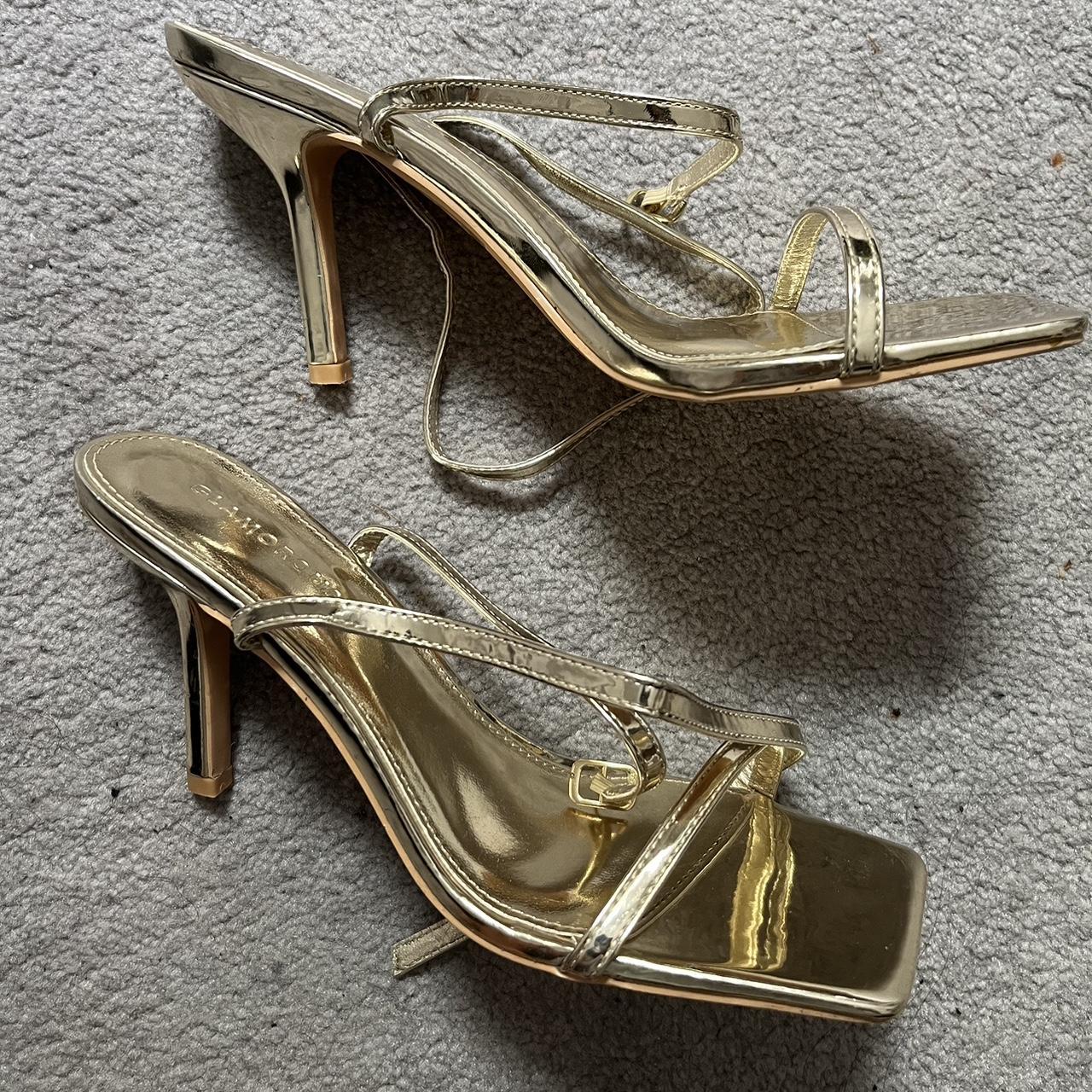 Glamorous Women's Gold Sandals | Depop