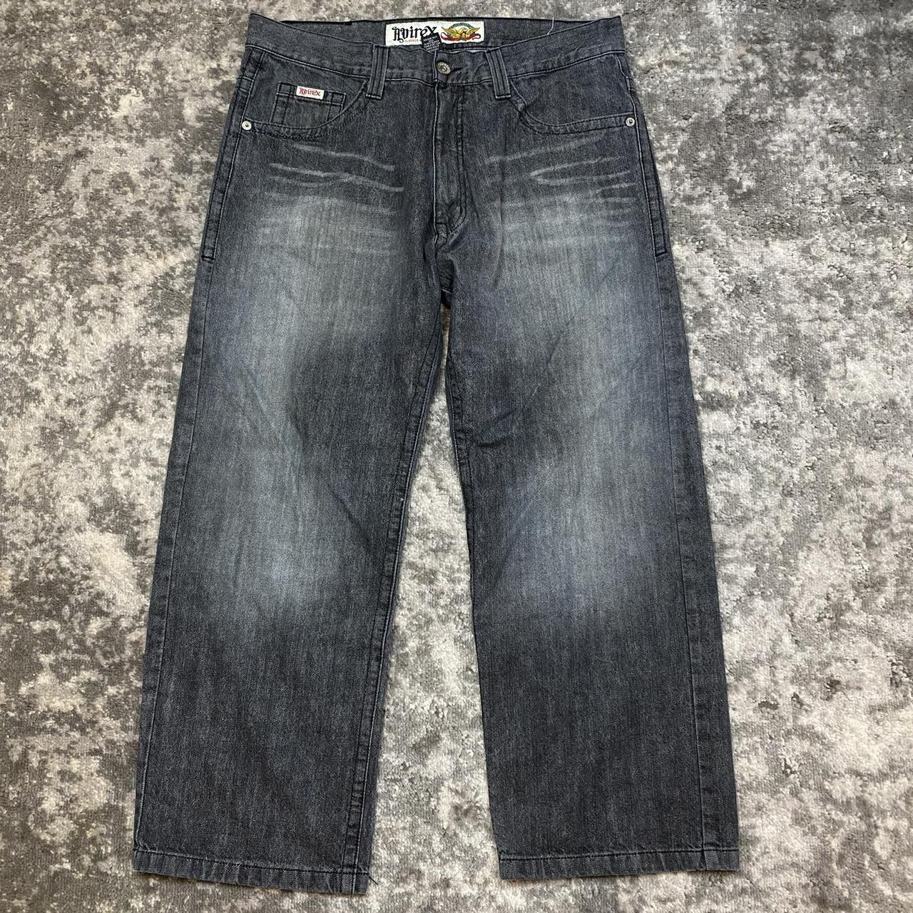 Vintage Y2K Avirex Denim Jeans Awesome wide leg... - Depop