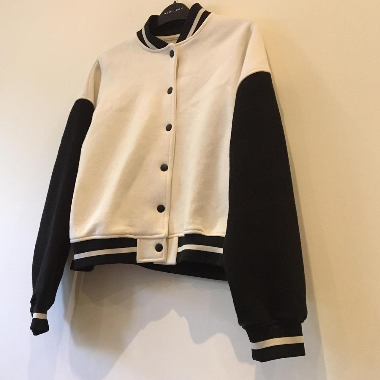 Cream/white and black aesthetic football jock... - Depop