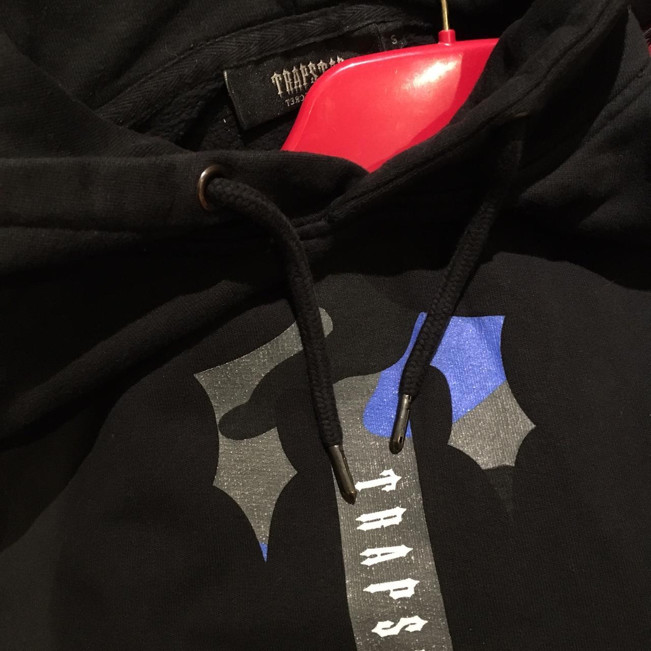 TRAPSTAR HOODIE ☆★ black trapstar hoodie with blue... - Depop