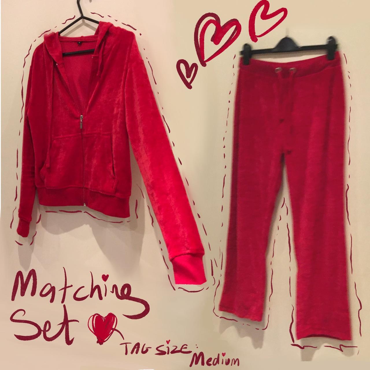 Red velvet matching hoodie and joggers set ☆★ Tag... - Depop