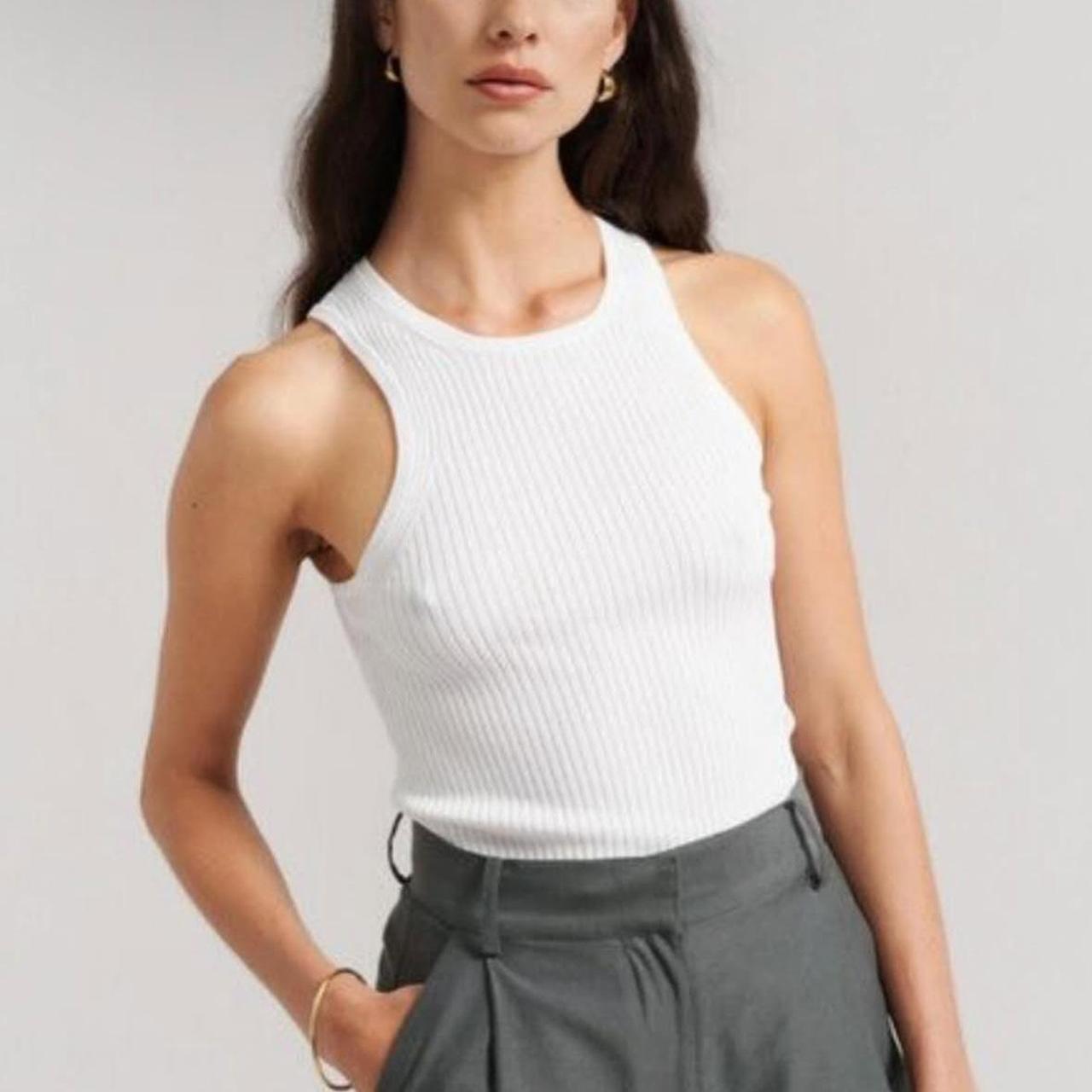 Henne white singlet - Depop