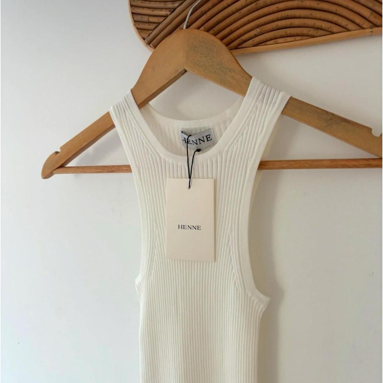 Henne white singlet - Depop