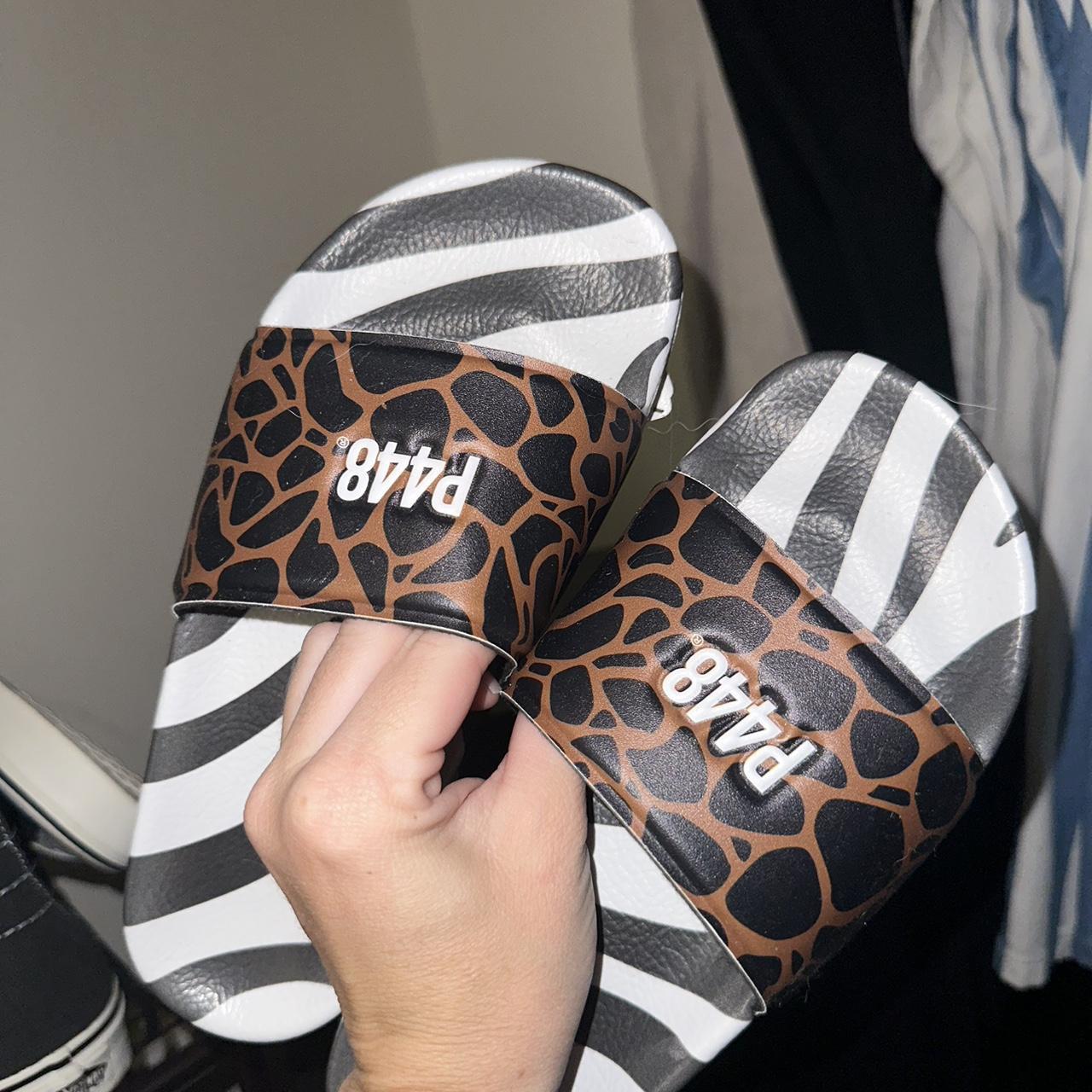 P448 animal print slides Size 37 Never worn - Depop