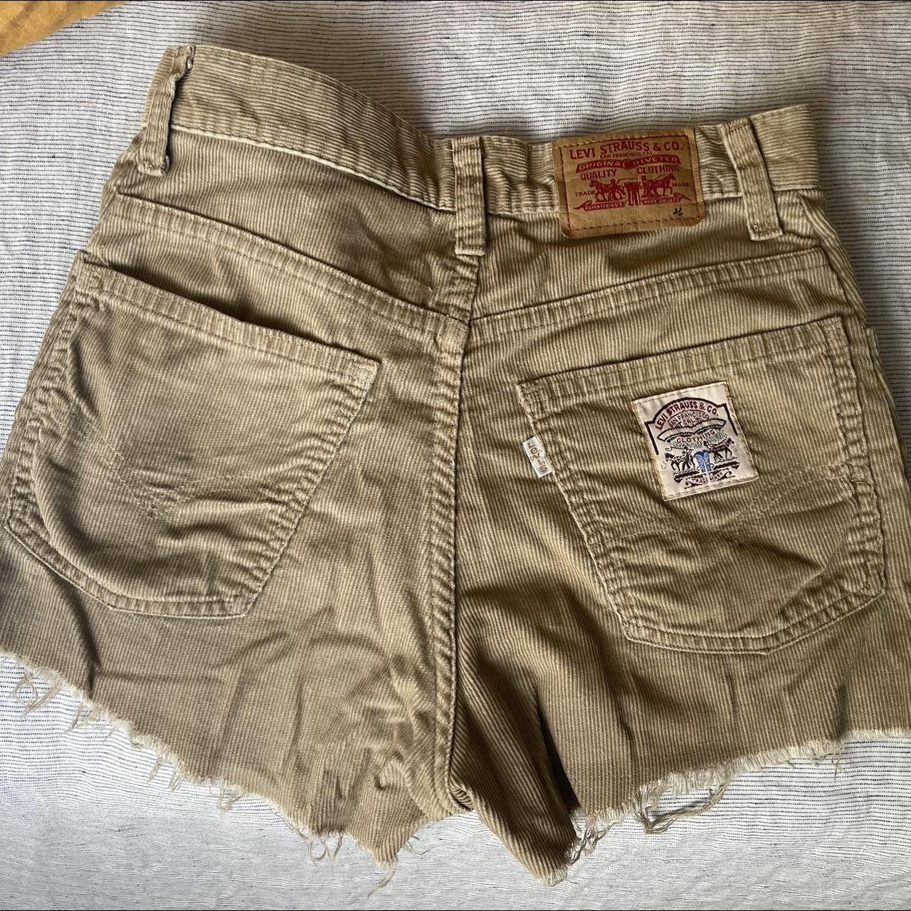 RARE Vintage tan Levi shorts corduroy Bought at... - Depop