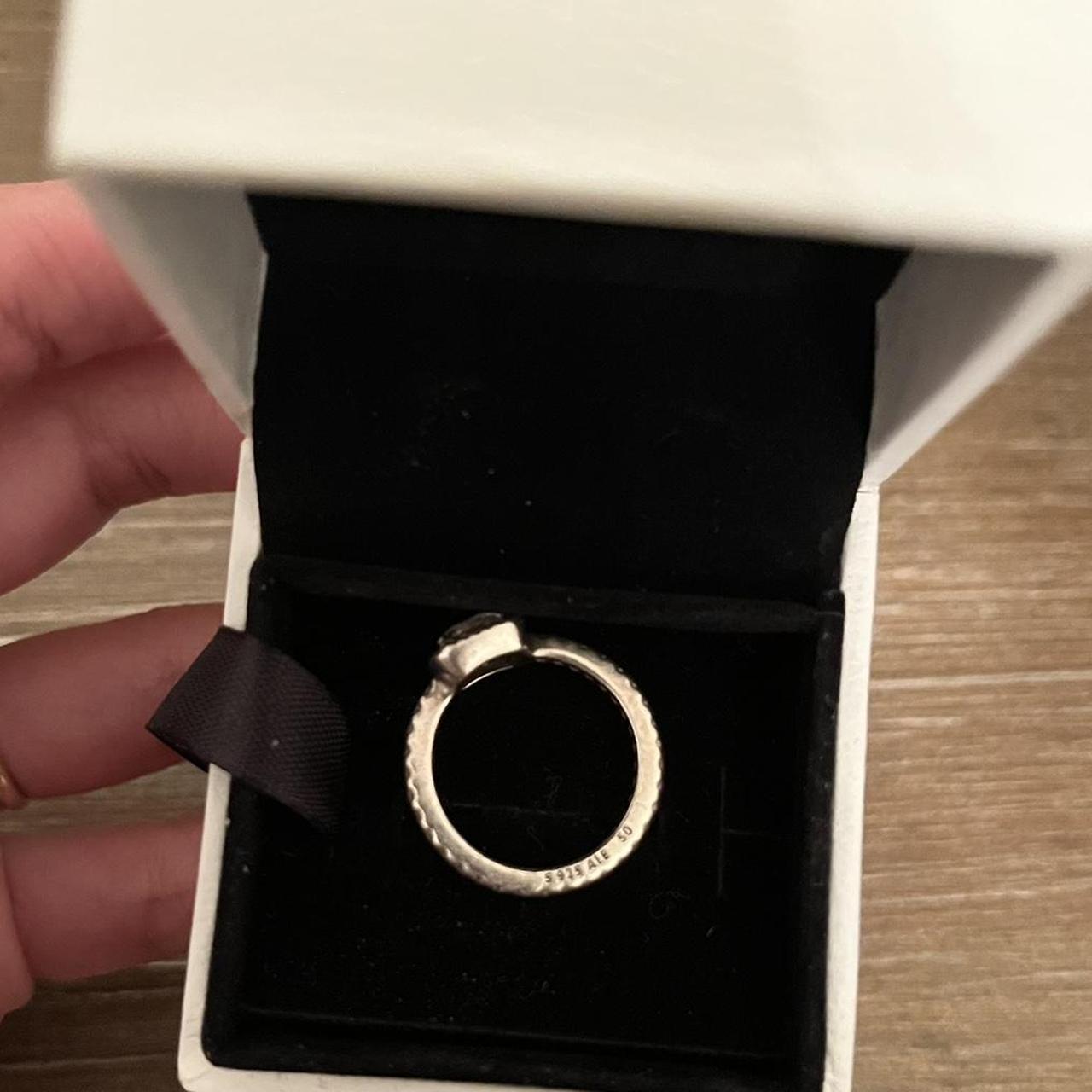 Pandora square sparkle halo ring in a size size 5,... - Depop
