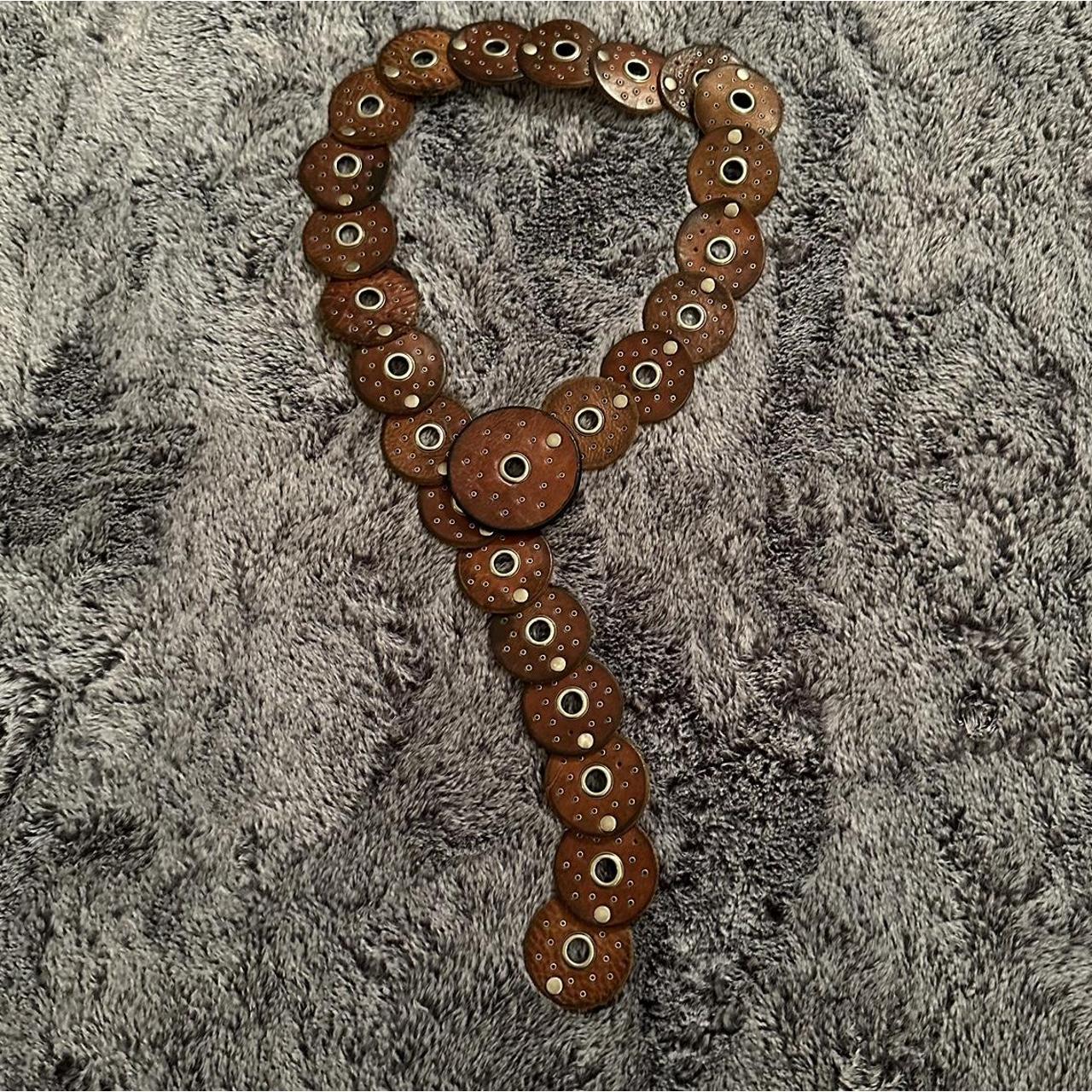 Genuine leather round western disc belt, has some... - Depop