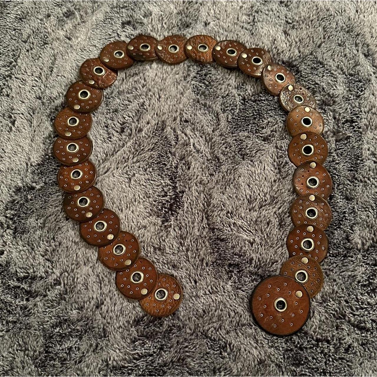 Genuine leather round western disc belt, has some... - Depop