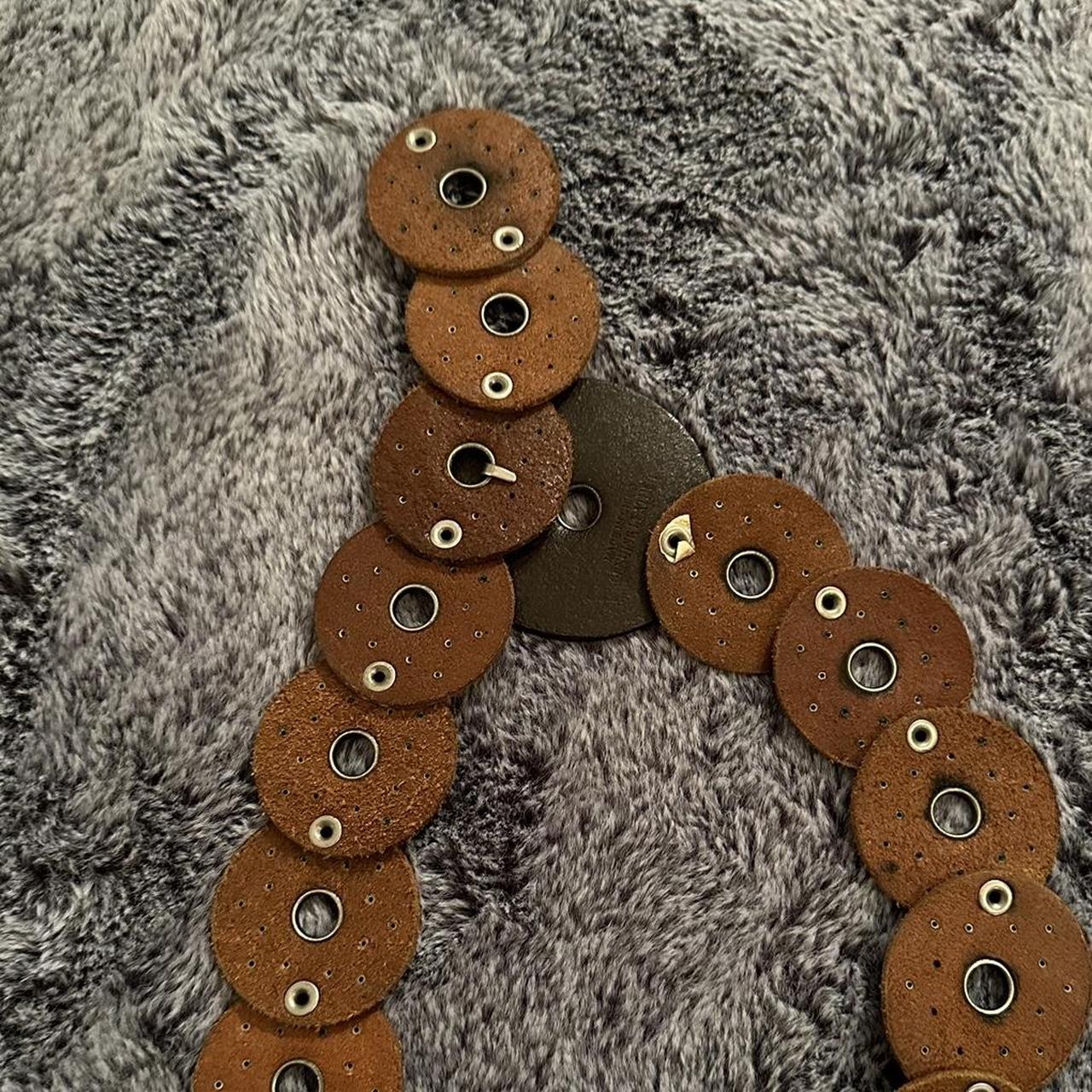 Genuine leather round western disc belt, has some... - Depop