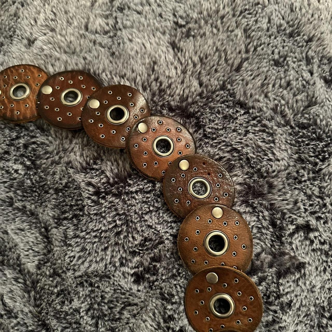 Genuine leather round western disc belt, has some... - Depop