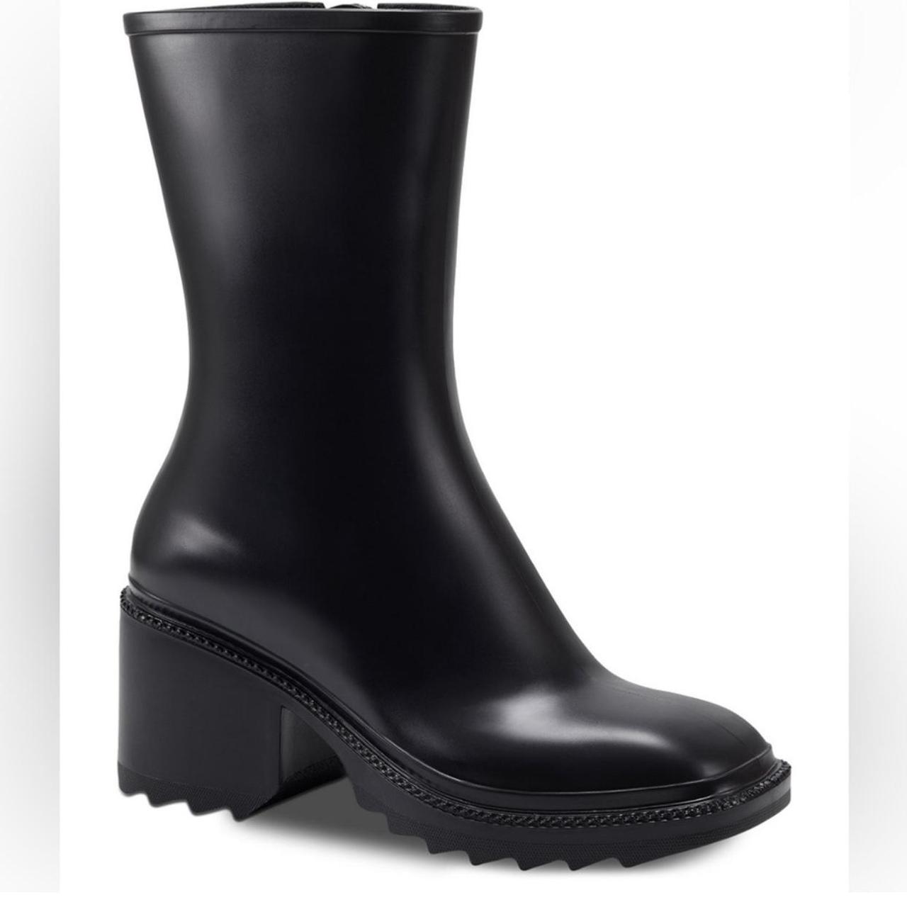 I.N.C international concepts black rain boots in a... - Depop