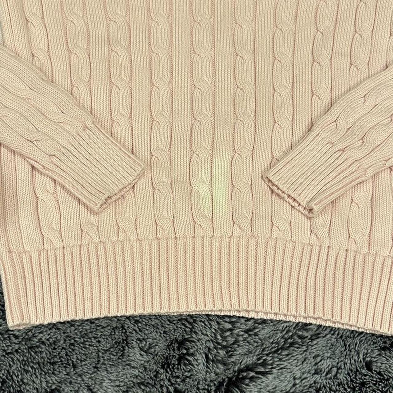 Polo Ralph Lauren baby pink cable knit sweater in a... - Depop