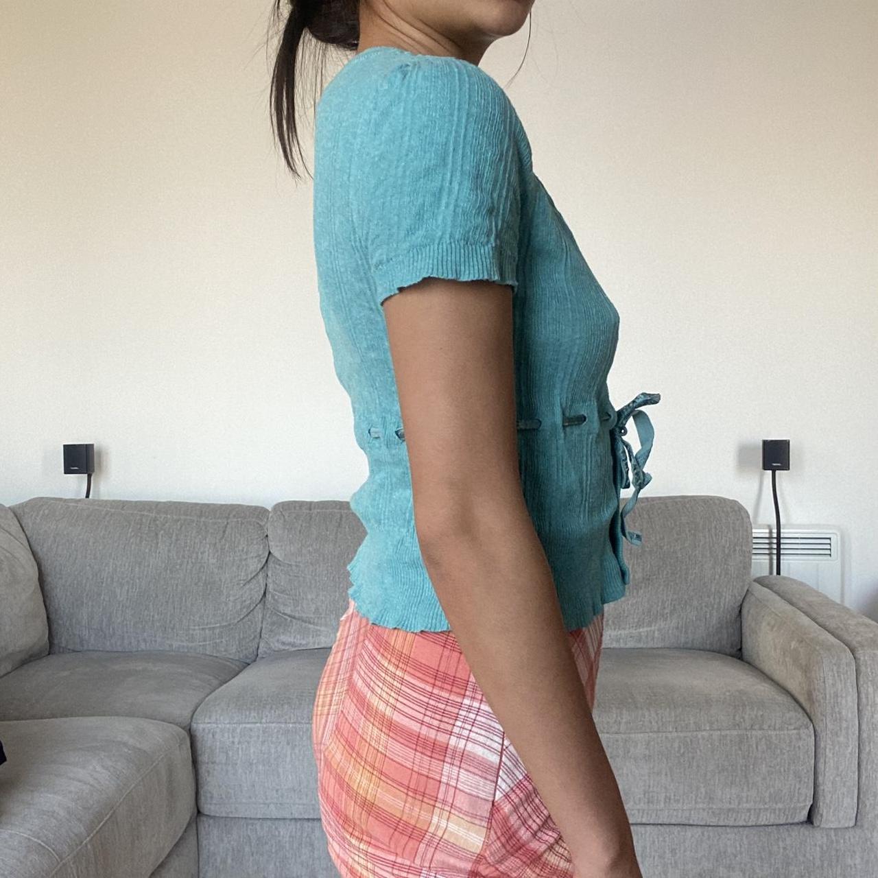 Turquoise cropped top / cardigan So cute, style... - Depop