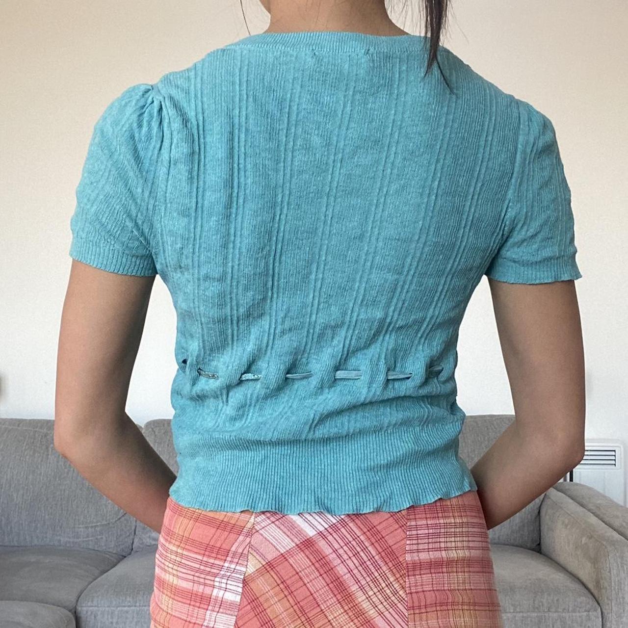 Turquoise cropped top / cardigan So cute, style... - Depop