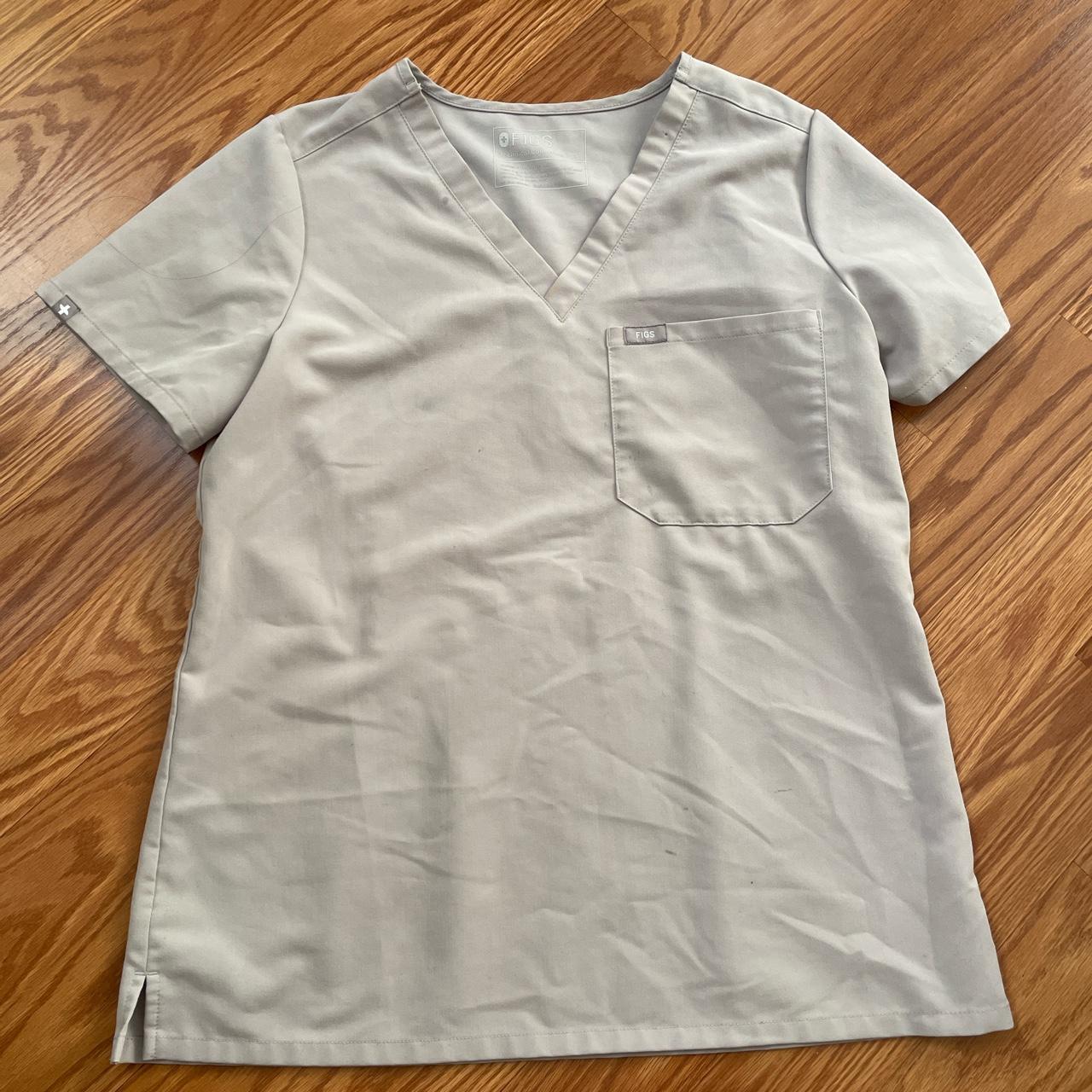 FIGS GRAY SCRUB TOP -size S -slight small stain... - Depop