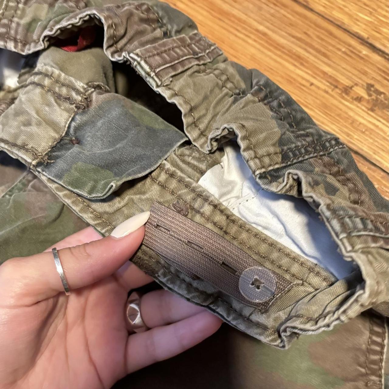 Green and khaki camo cargo pants -Adjustable... - Depop