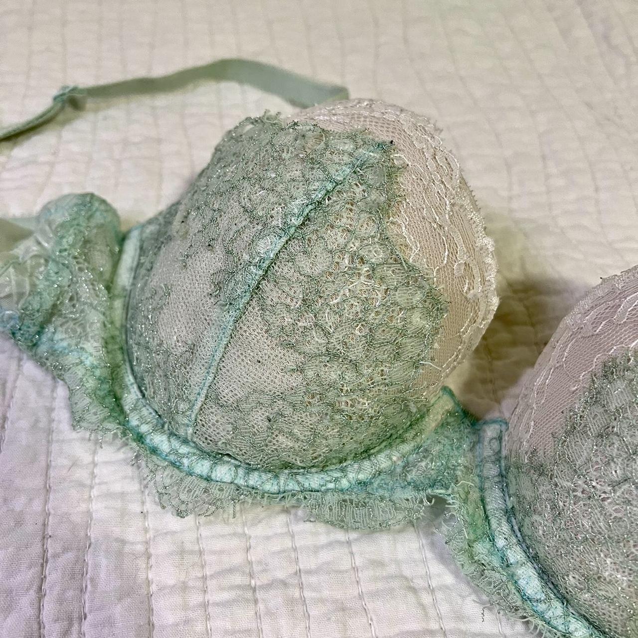 mint green lace bra 🌱🌱 size 34B (fits like 34C) i’m... - Depop
