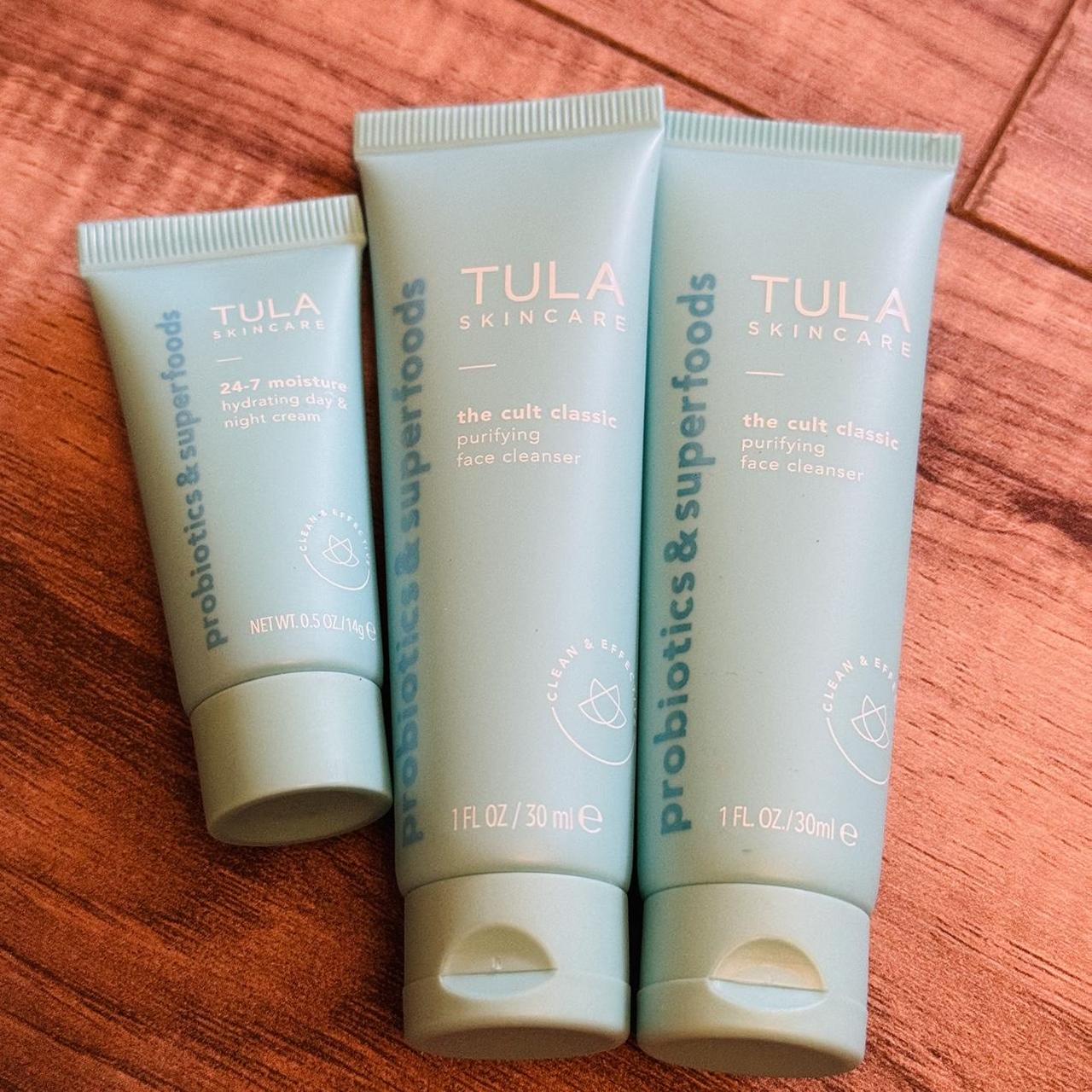 1 Tula Skincare Moisturizer 0.5 oz, 2 face cleanser... - Depop
