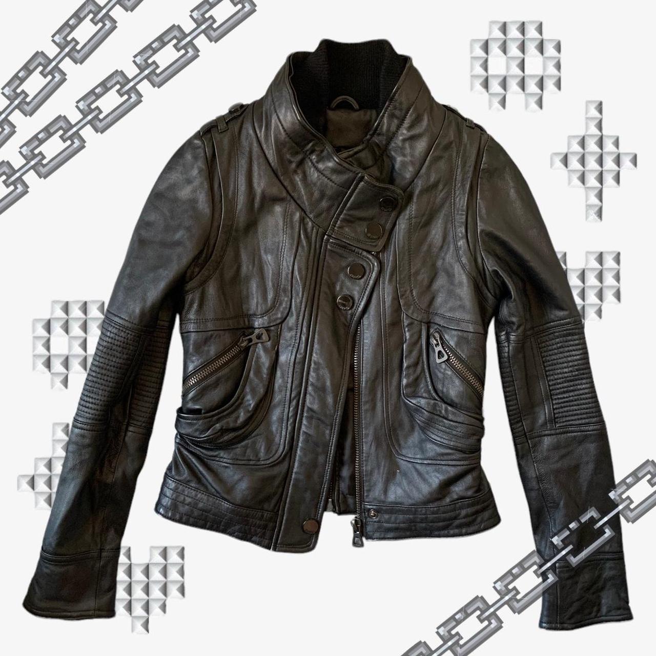 Japanese brand leather moto biker jacket. A gorgeous... - Depop