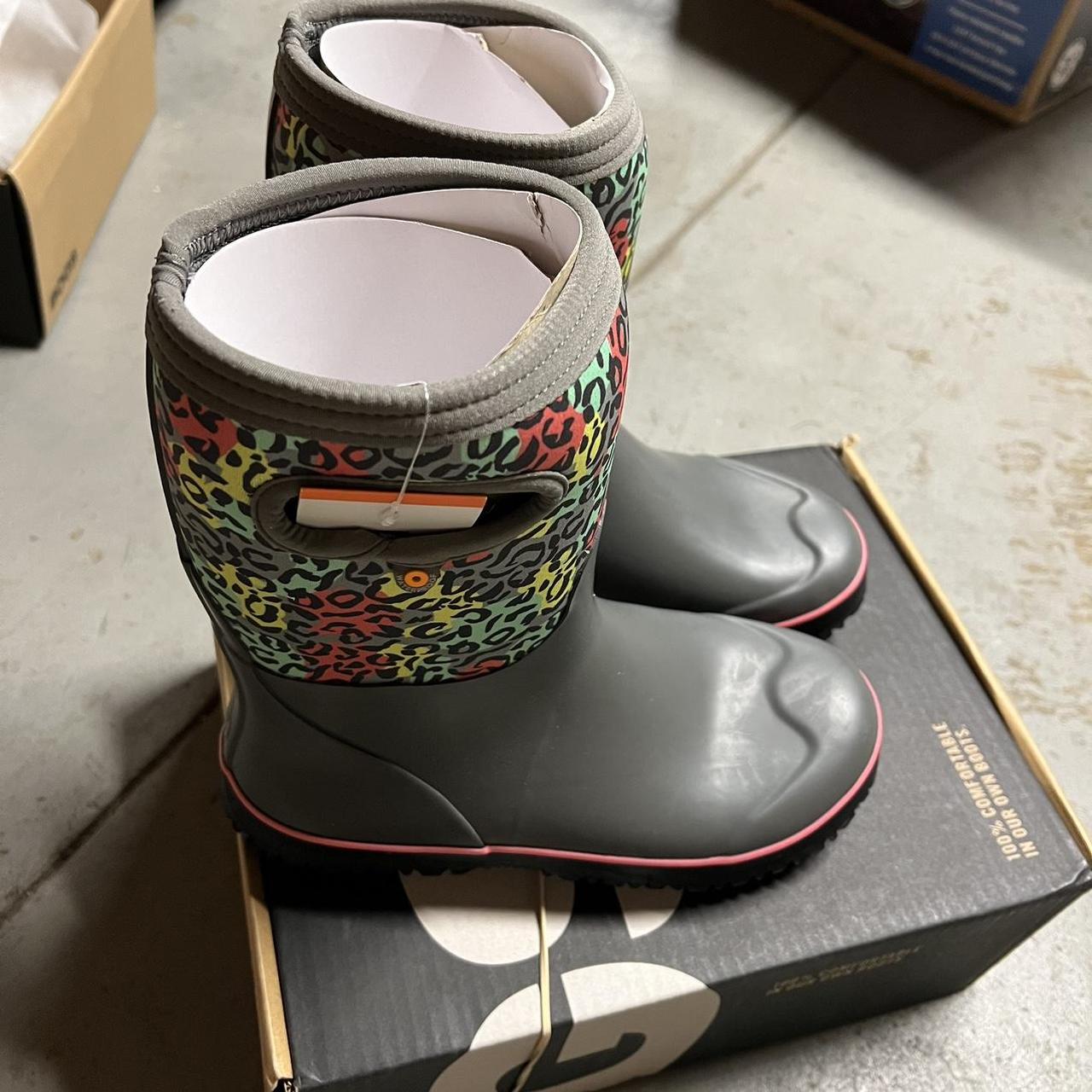 BOGS Kids' Grasp Neo Leopard Waterproof Boot Size 6... - Depop