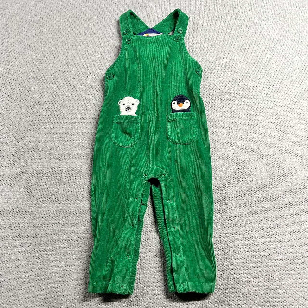 Baby Boden Green Corduroy Overalls Bodysuit Size... - Depop