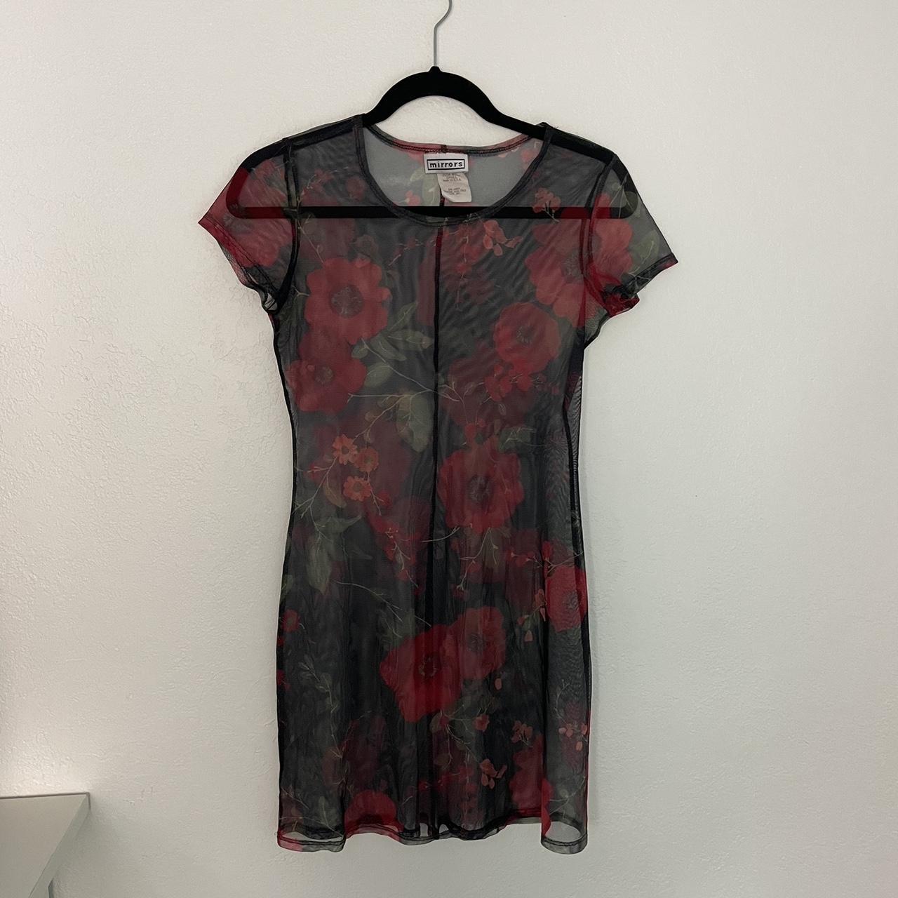Mirrors Mesh Mini Dress Size S Waist: 13” Length: 32” - Depop