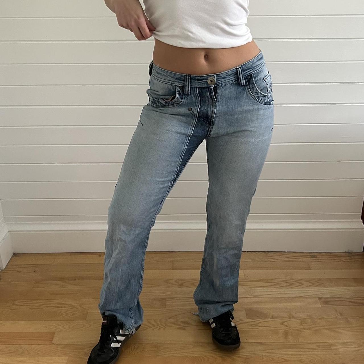 Light wash flared diesel jeans Waist 30 seen on a... - Depop