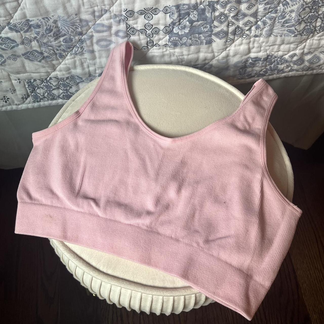 baby pink soft and stretchy bra/top reversible! can... - Depop
