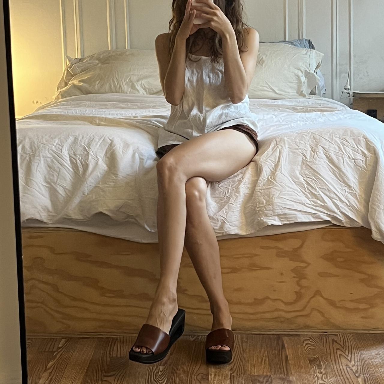 Hopp Studios Limbo Slides Pecan/Brown Size 9 Fits... - Depop