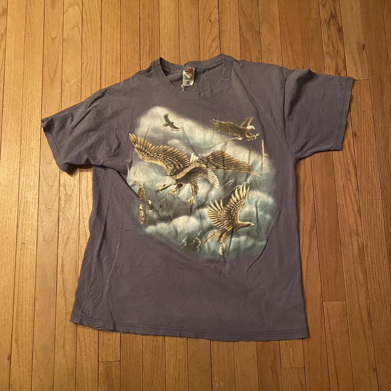 vintage y2k 90s bird eagle nature animal shirt size... - Depop