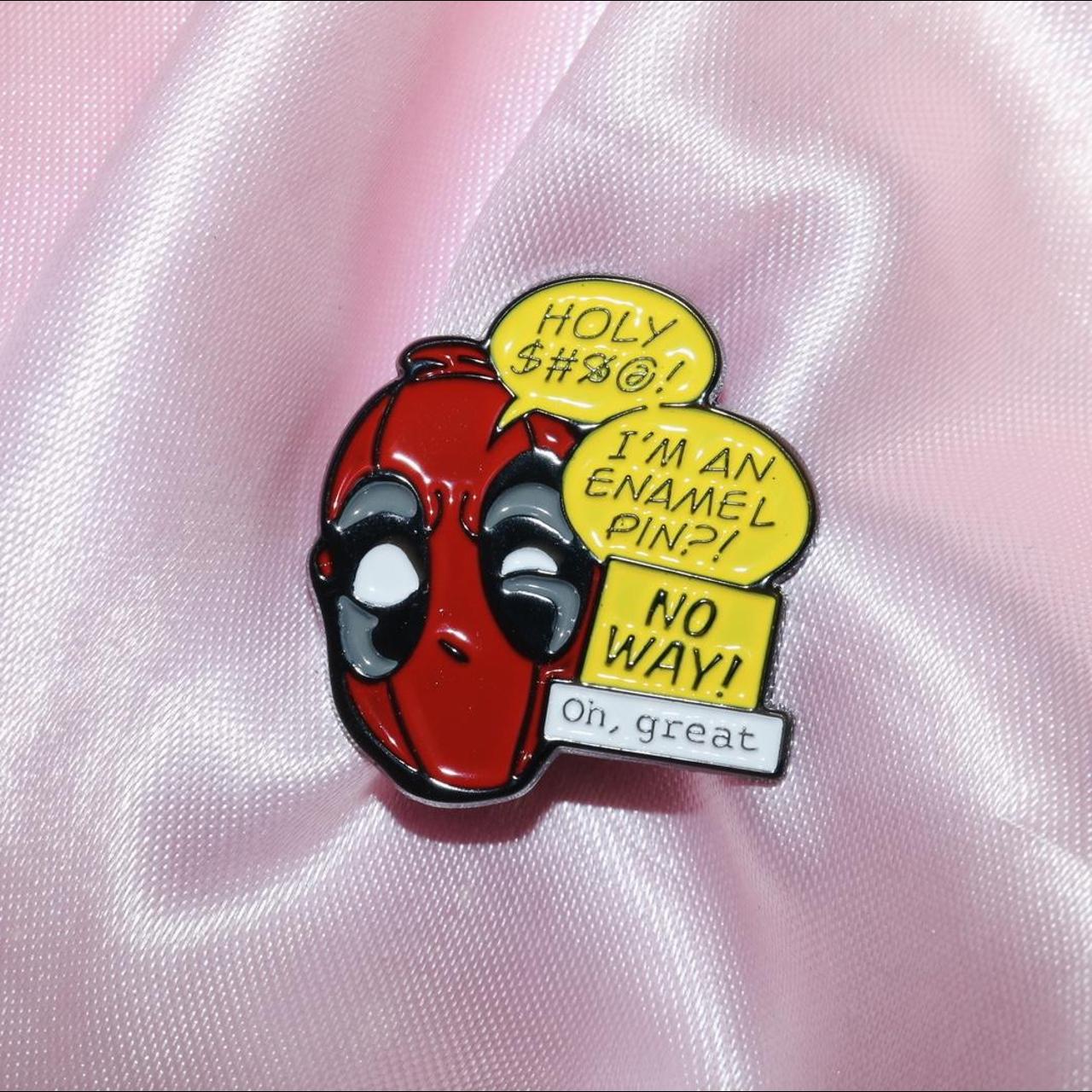 deadpool enamel pin! size: 1 inch message me to... - Depop