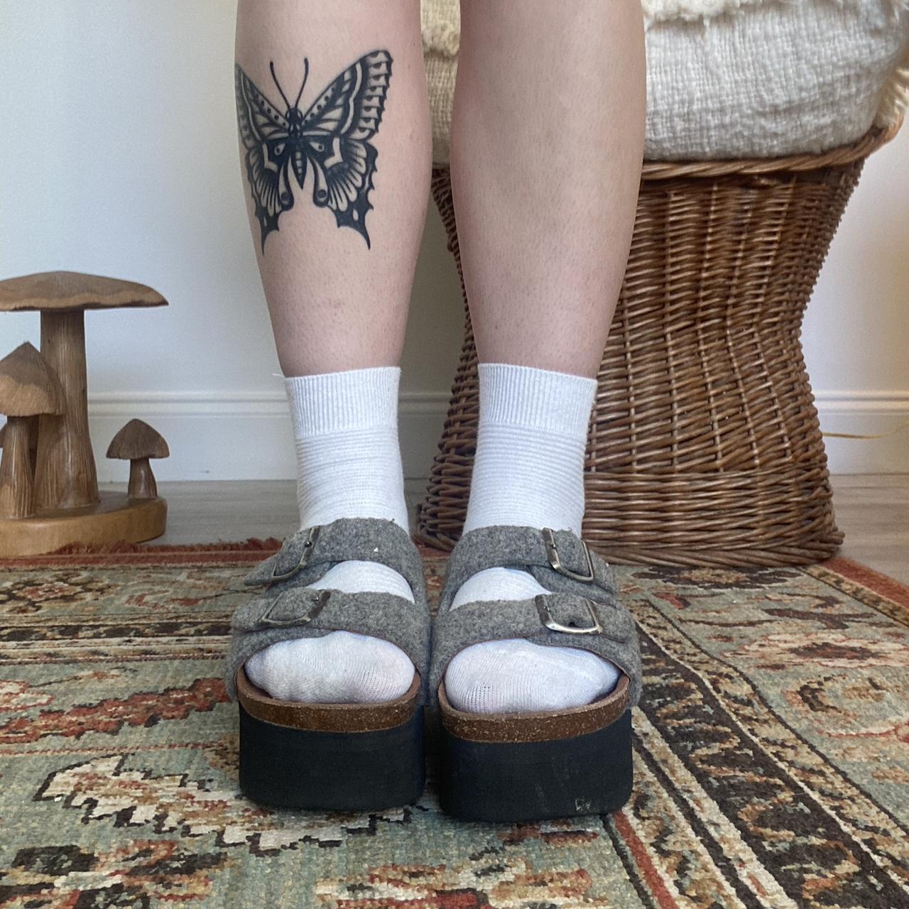 super cool platform knock off birks! really comfy... - Depop