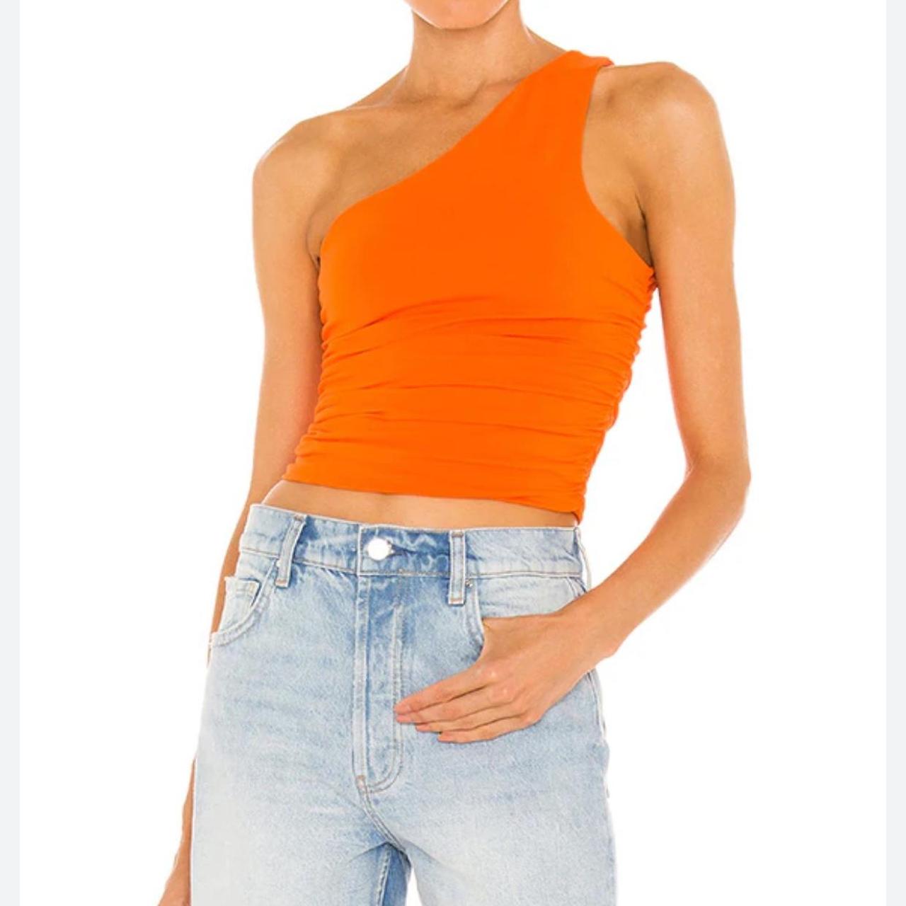 Orange one shoulder top from superdown - Depop