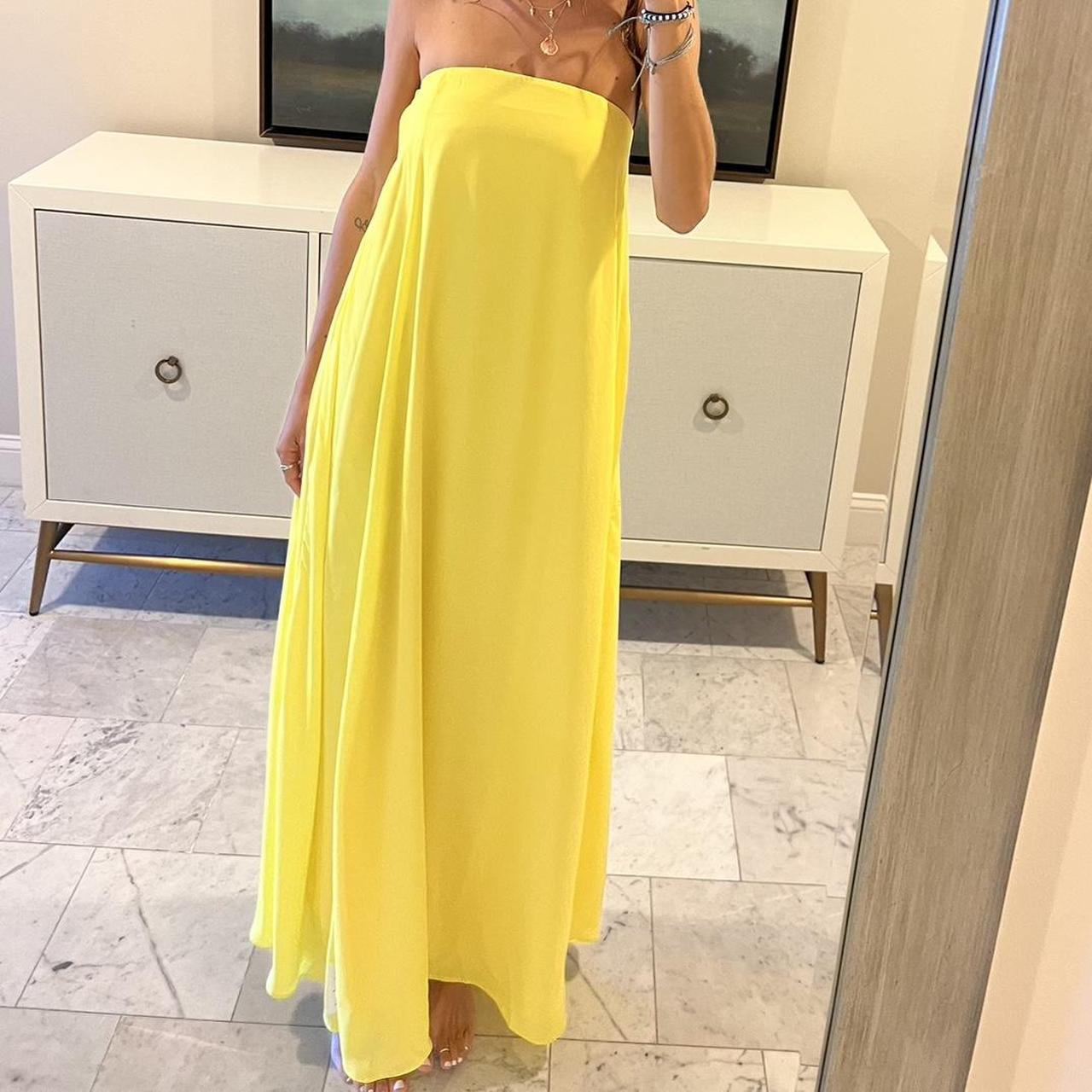 ASOS DESIGN trapeze maxi yellow dress! Size 2... - Depop
