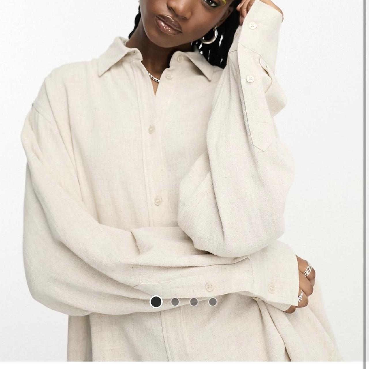 Weekday linen shirt worn once RRP £39 - Depop