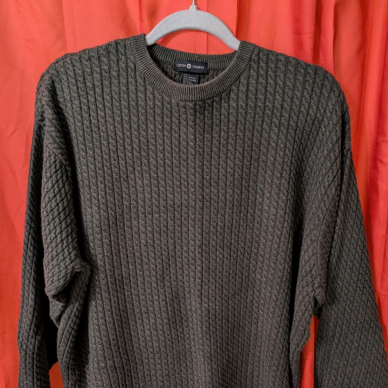 Olive green Cotton Traders oversized grandpa sweater... - Depop