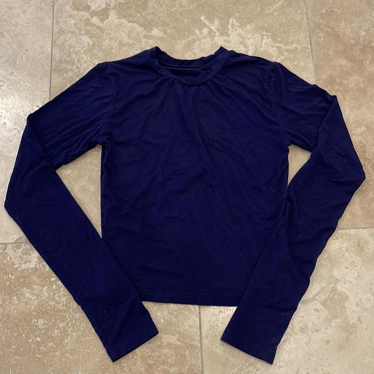 Skims dupe long sleeve navy blue size small had... - Depop