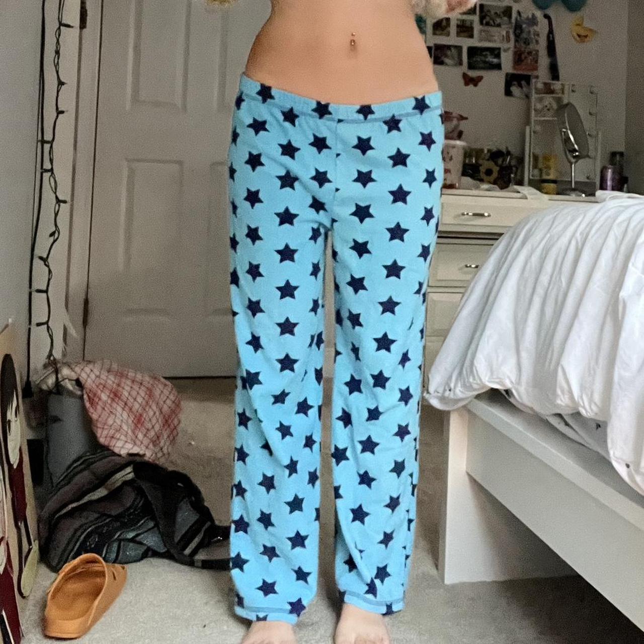 Blue star print girls pj pants, no waist band but... - Depop