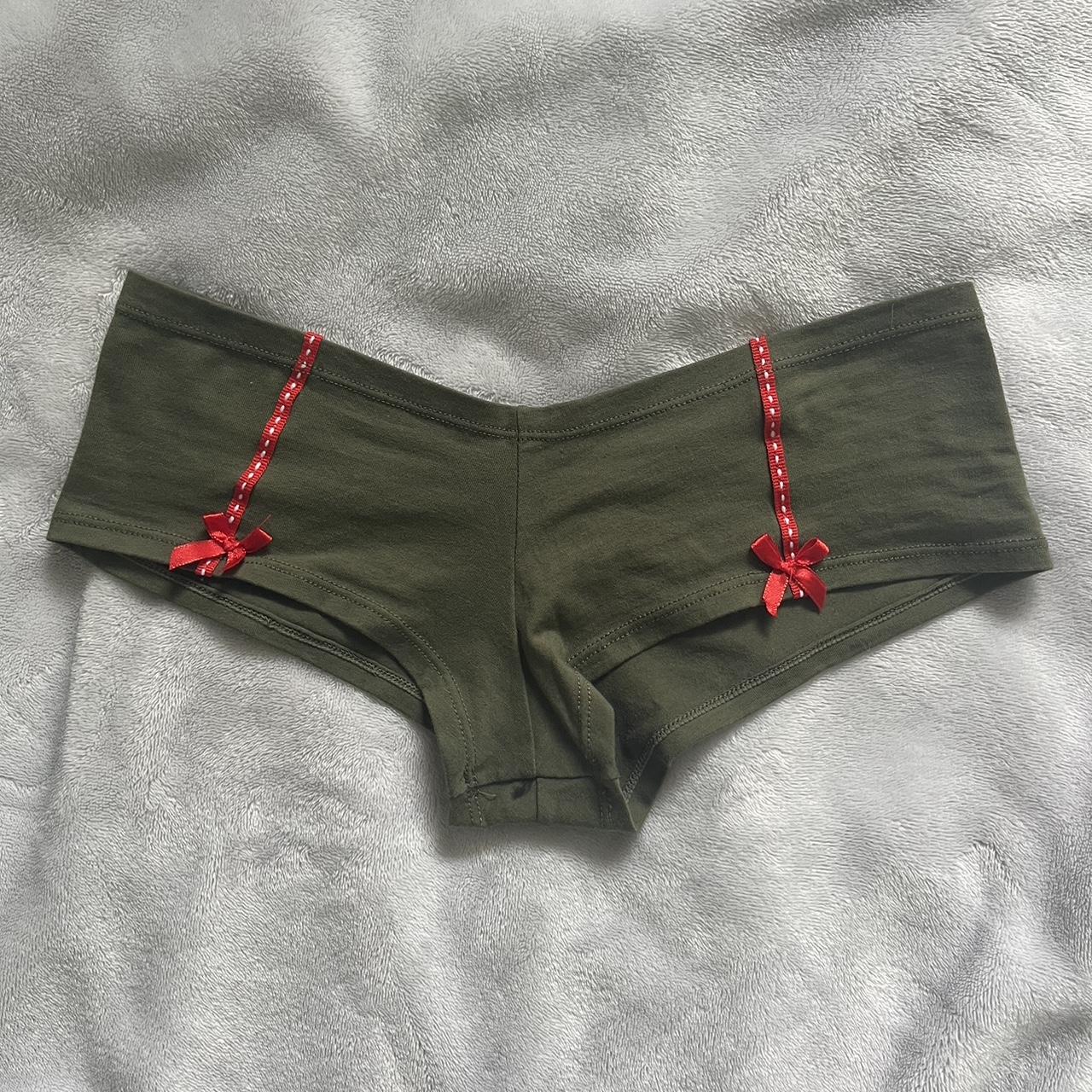 Green and red cheeky bow underwear🌟 Fits best if u... - Depop