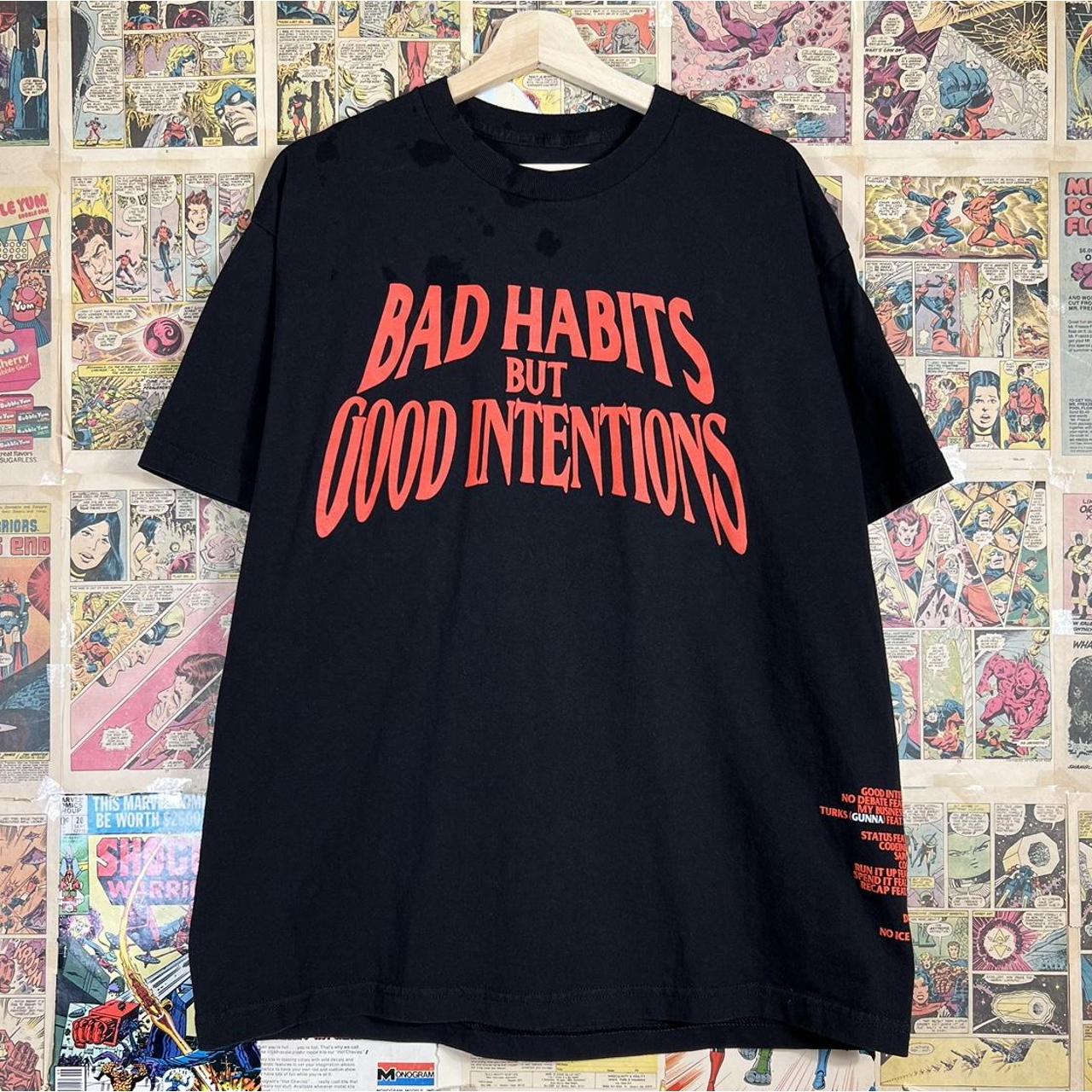 Essential Black Bad Habits But Good Intentions Nav... - Depop