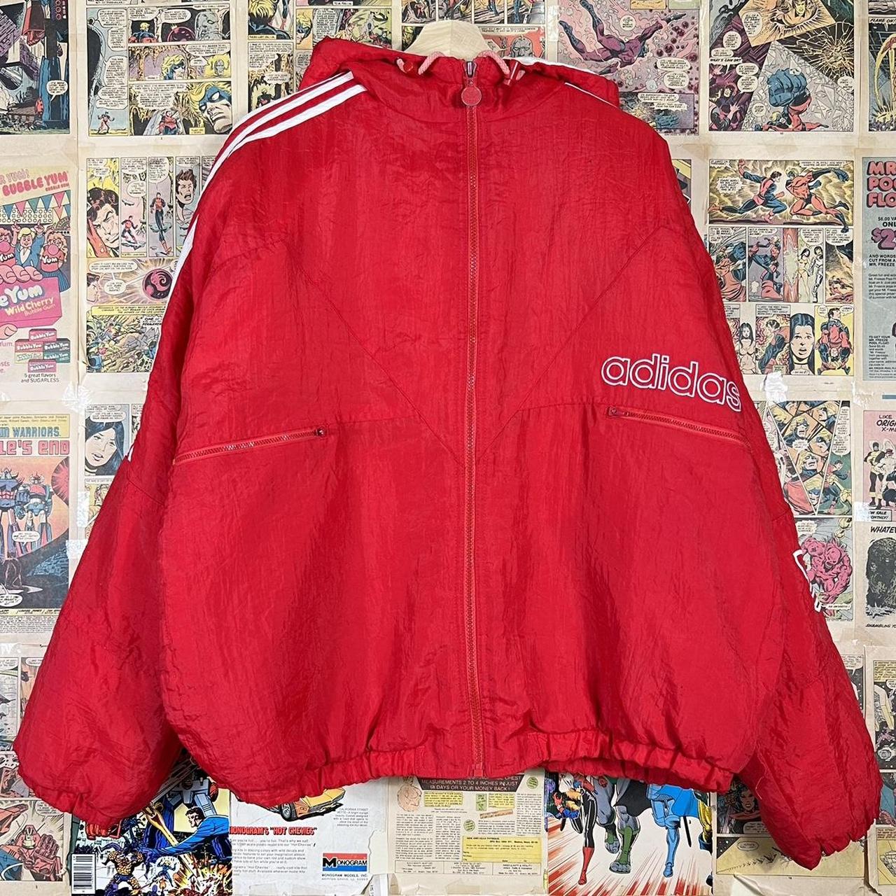 Vintage 80s Essential Embroidered Red Adidas Spell... - Depop