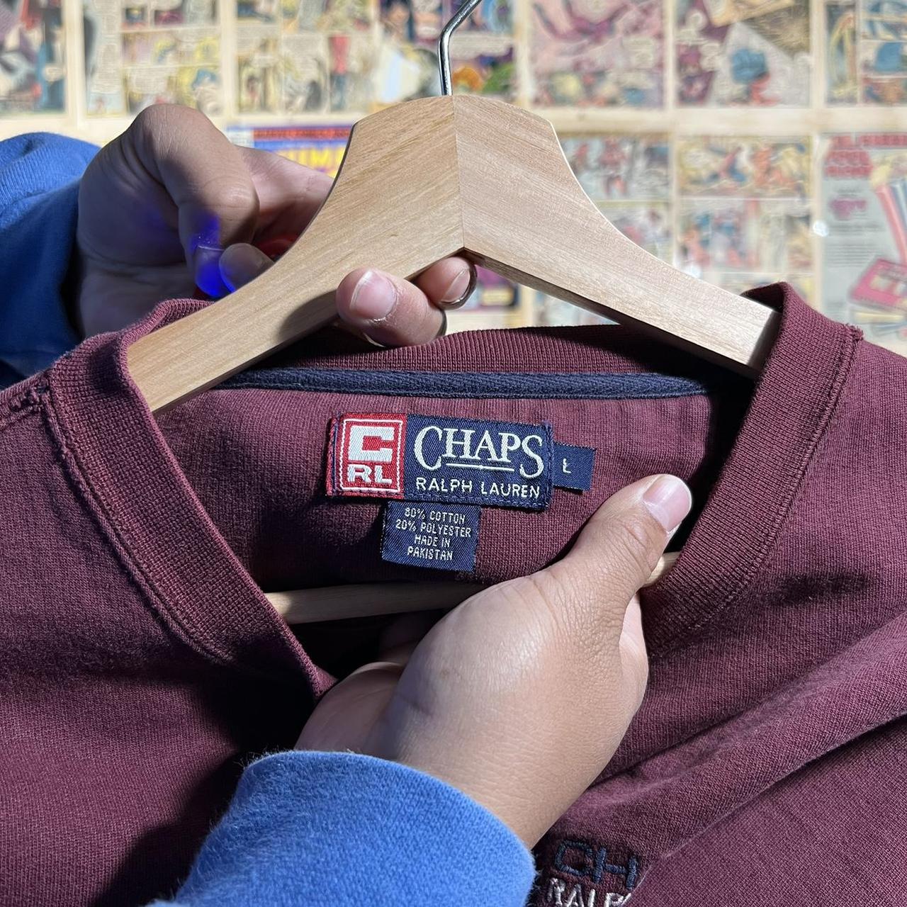 Vintage Essential Embroidered Burgundy Chaps Ralph... - Depop