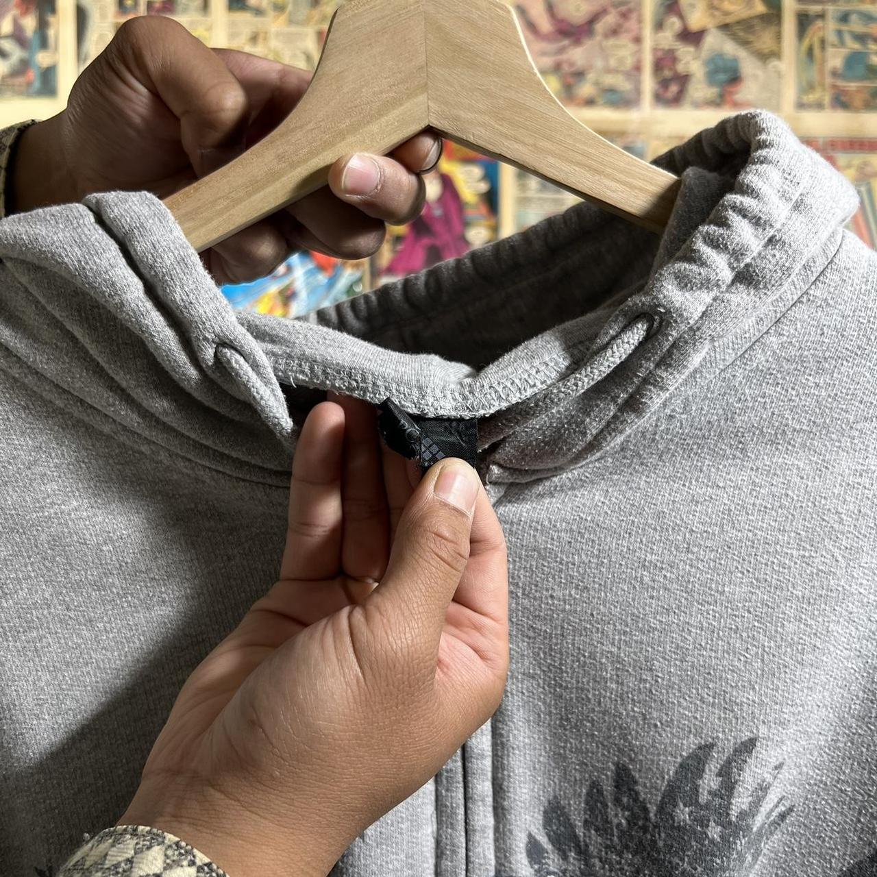 Essential Grey Philadelphia Bald Eagle Zip Up Hoodie... - Depop