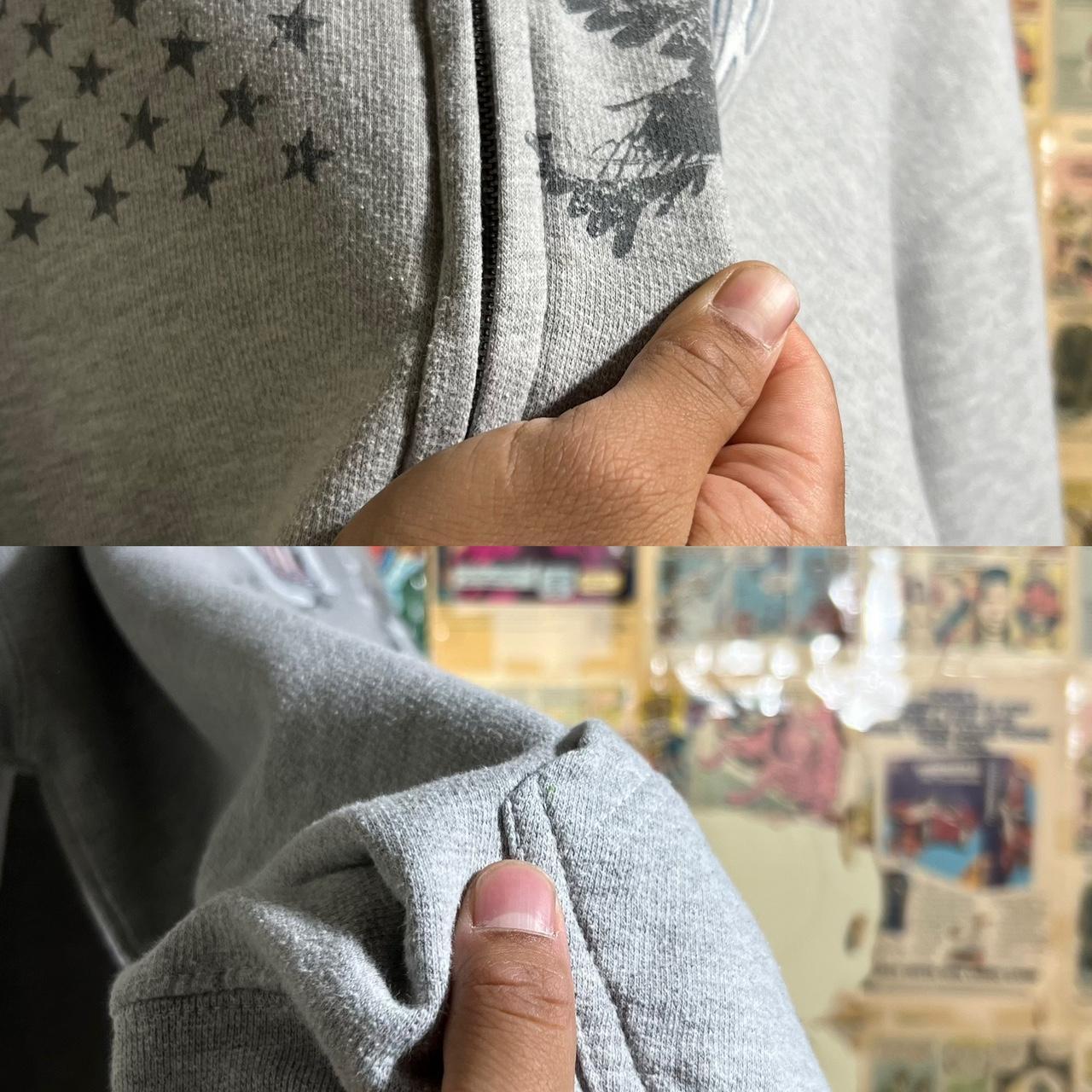 Essential Grey Philadelphia Bald Eagle Zip Up Hoodie... - Depop
