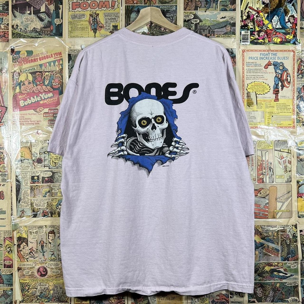 Essential Pink Bones Skateboard Skeleton T-shirt |... - Depop