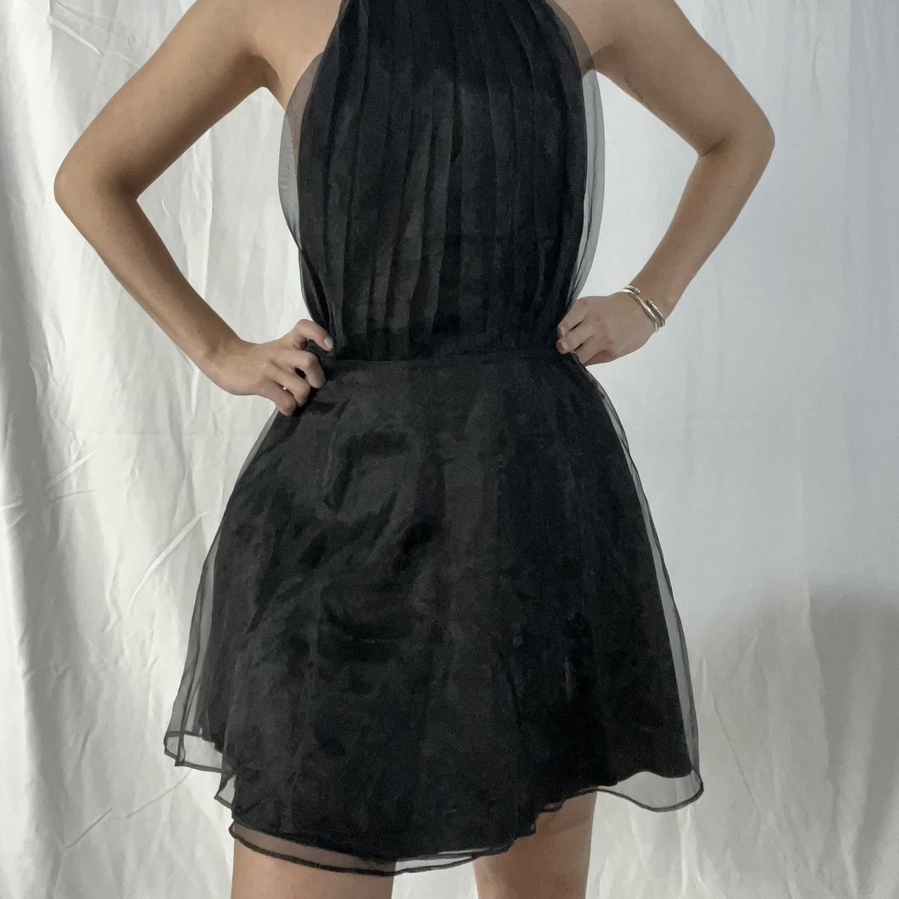 High neck, open back little black dress! The most... - Depop