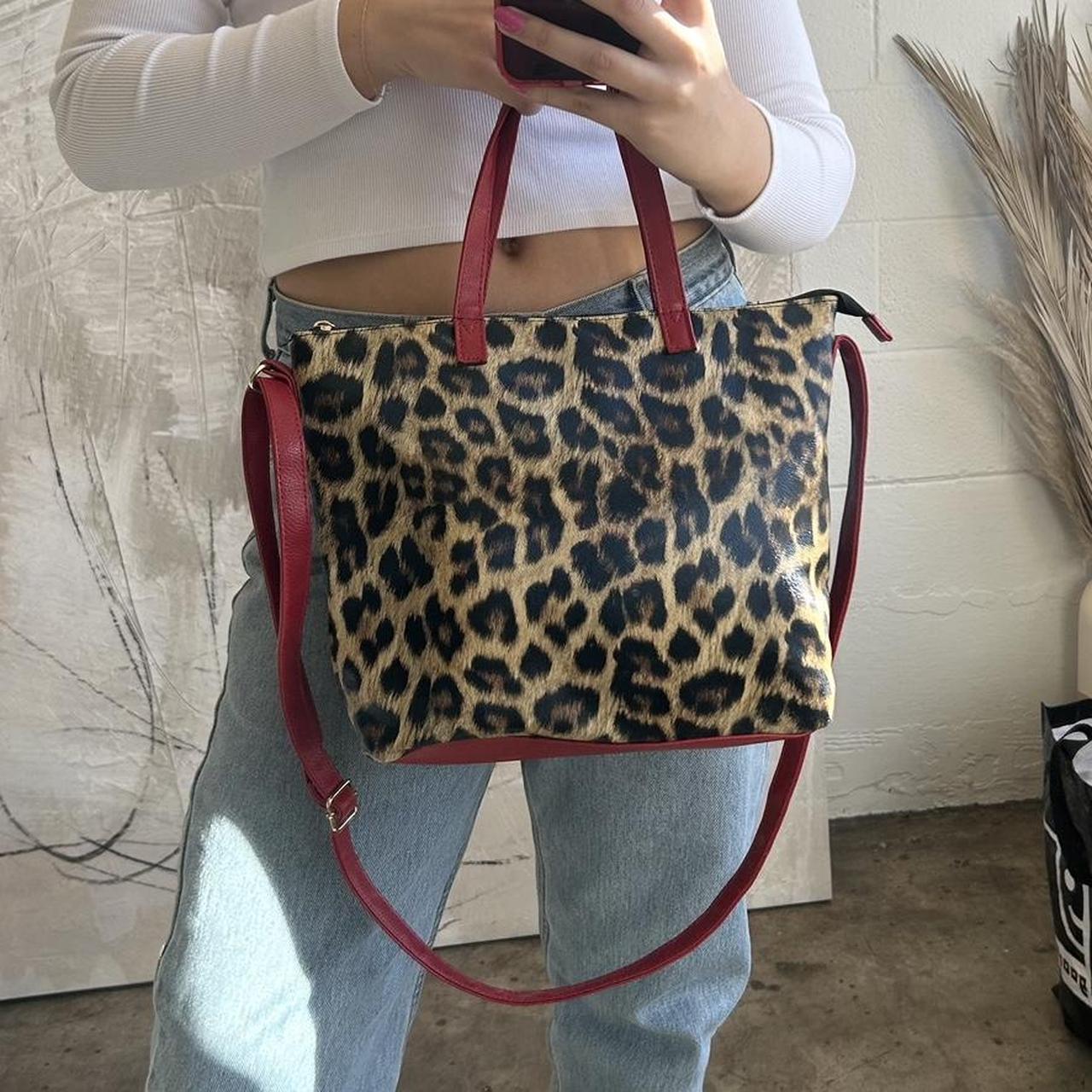 Adorable cheetah print and red detail purse. Faux... - Depop